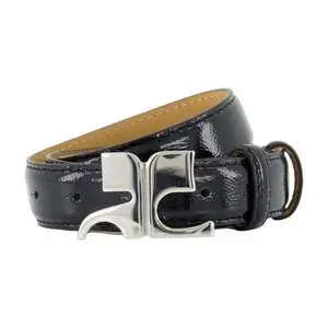 COURREGES Leather Ac Belt - Black
