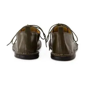 Ami One Cut Leather Flat Shoes - Black