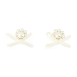 Simone Rocha Petite Daisy Earrings - White