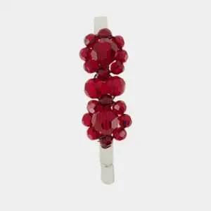 Simone Rocha Crystal Flower Hair Clip - Red