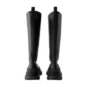 Alexander McQueen Tread Slick Leather Boots