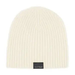 COURREGES Ribbed Wool Beanie - Neutral