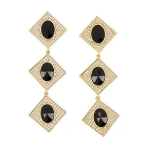 SELF-PORTRAIT Crystal Tiered Earrings