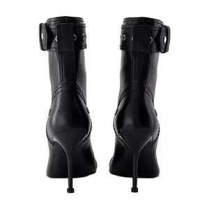 Alexander McQueen High-heeled Leather Ankle Boots