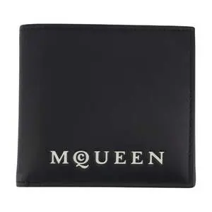 Alexander McQueen Bi Fold Cc Card Case Alexander Mc Queen Leather - Black