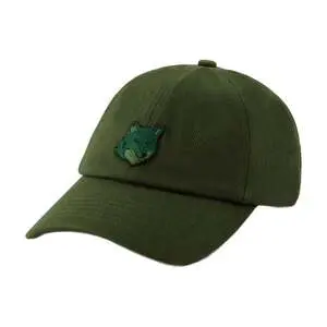 Maison Kitsuné Cotton Cap With Fox Head Applique - Green
