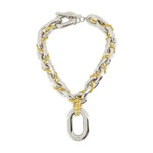 Rabanne Aluminum And Gold Necklace - Silver