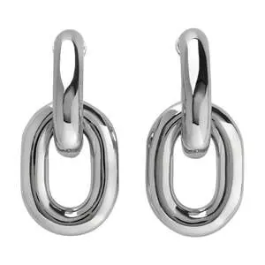 Rabanne Xl Link Hoops Earrings - Silver