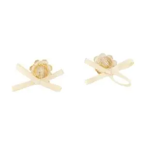 Simone Rocha Petite Bow Daisy Crystal Earrings - Yellow