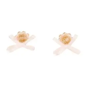 Simone Rocha Petite Bow Daisy Crystal Earrings - Pink