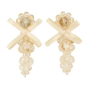 Simone Rocha Petite Bow Crystal Earrings - Yellow