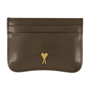 Ami Paris Paris Cardholder Leather - Khaki