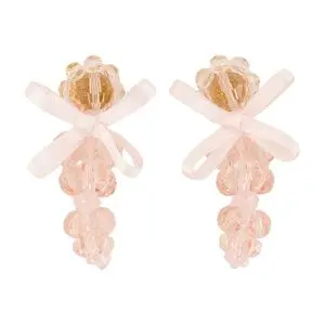 Simone Rocha Petite Bow Crystal Earrings - Pink