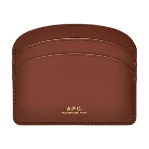 A.p.c. Demi Lune Card Holder Hazelnut Leather - Brown