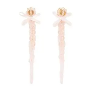 Simone Rocha Petite Bow Drip Crystal Earrings - Pink