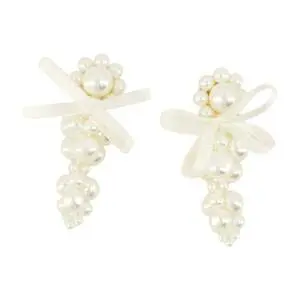 Simone Rocha Petite Bow Stud Earrings - White