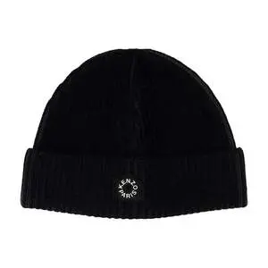 Kenzo Ribbed Beanie With Applique - Black