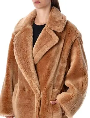 STAND STUDIO Biba Faux Fur Coat - Beige