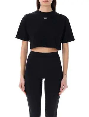 Off White Off-white Rib Cropped Tee