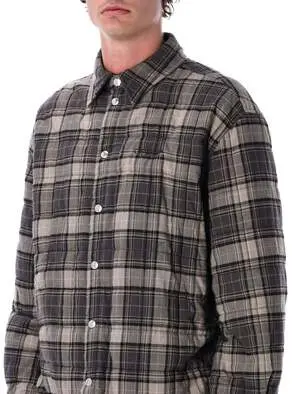 Off White Off-white Padded Check Shirt - Grey
