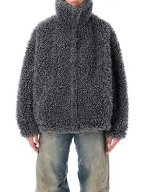 Acne Studios Curly Faux Fur Bomber Jacket - Carbon Grey
