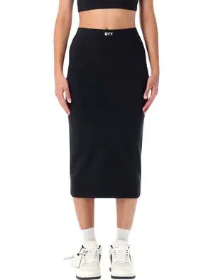 Off White Sleek Midi Skirt