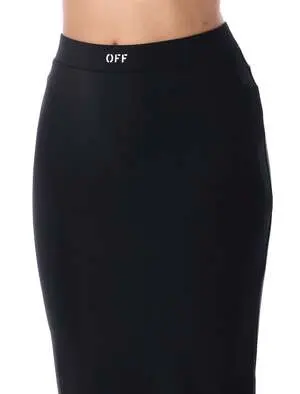 Off White Sleek Midi Skirt