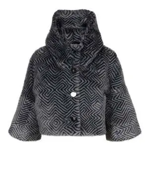 RRD Geometric Faux Fur Jacket