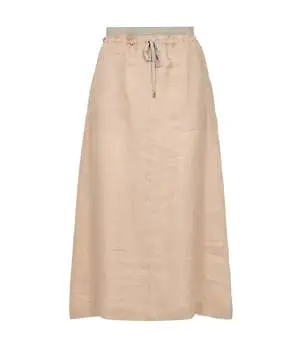 GRAN SASSO Flared Linen Skirt