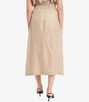 GRAN SASSO Flared Linen Skirt