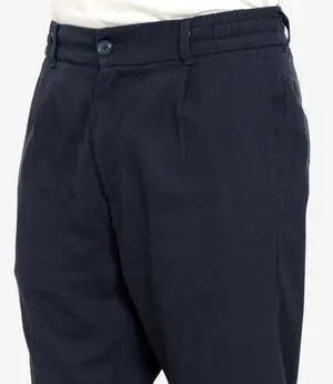 CRUNA Tapered Linen-blend Trousers - Blue