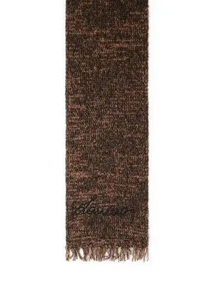 LANEUS Multicolor Alpaca Blend Scarf - Brown