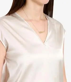 GRAN SASSO Silk Blend V-neck Top
