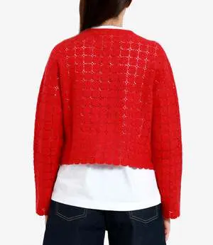 SEMICOUTURE Cotton Crochet Knit Sweater