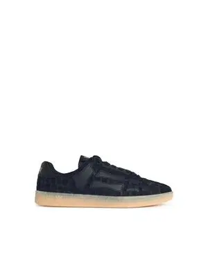 Amiri Croc Bones Suede Sneakers - Black
