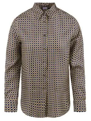 Aspesi Grandad Tie Printed Silk Twill Shirt