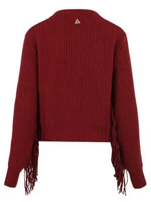 AKEP Cob Stitch Sweater With Fringe