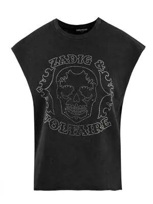 Zadig&Voltaire Rhinestone Embellished Skull T-shirt
