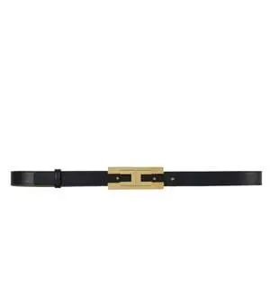 Elisabetta Franchi Double Logo Belt - Black