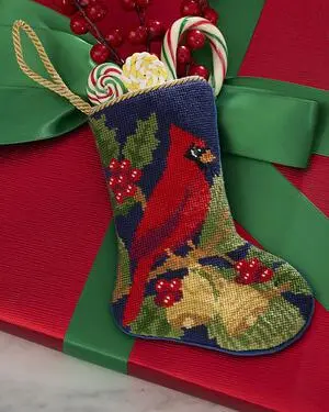 BAUBLE STOCKINGS X SAINTY NELSEN Remembrance Cardinal" Mini Bauble Stocking - Noclr