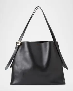 Coperni Logo Buckle Leather Tote