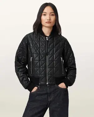 ALLSAINTS Carly Quilt Leather Bomber Jacket