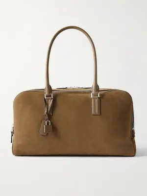 TOM FORD Leather-trimmed Nubuck Duffle Bag - Brown
