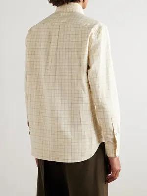 Loro Piana Elia Button Down-collar Checked Cotton Shirt - Neutrals
