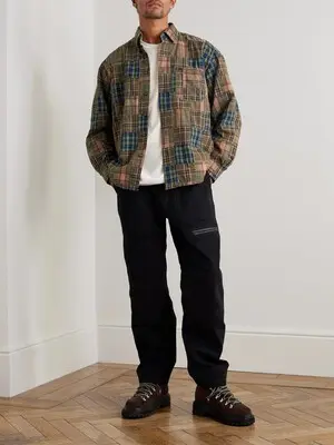 FRIZMWORKS Patchwork Checked Cotton Shirt