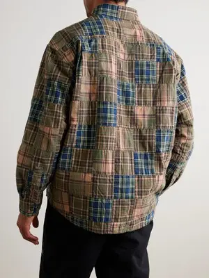 FRIZMWORKS Patchwork Checked Cotton Shirt