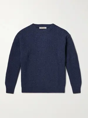 FRIZMWORKS Patch Wool-blend Sweater - Blue