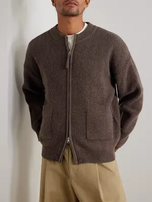 FRIZMWORKS Deck Ribbed Wool-blend Zip-up Cardigan