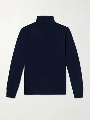 Canali Wool Rollneck Sweater - Blue