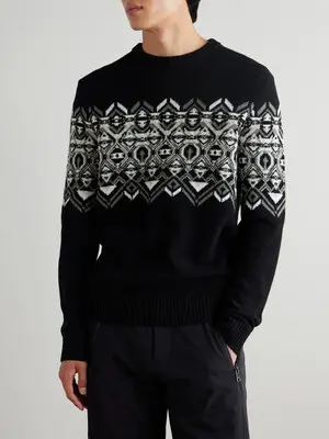 Bogner Luci Fair Isle Virgin Wool Sweater - Black
